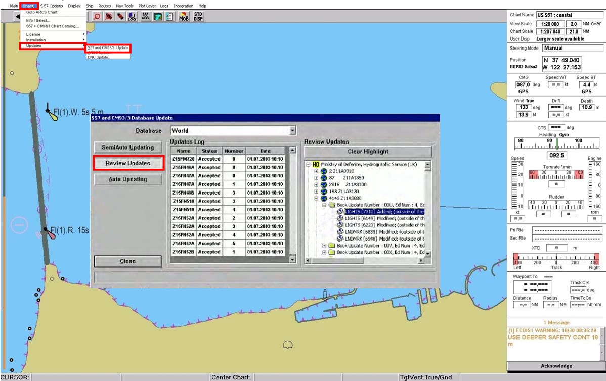 Raytheon Anschutz Synapsis Chart Updating – Chart Update Summary 4.0 ...